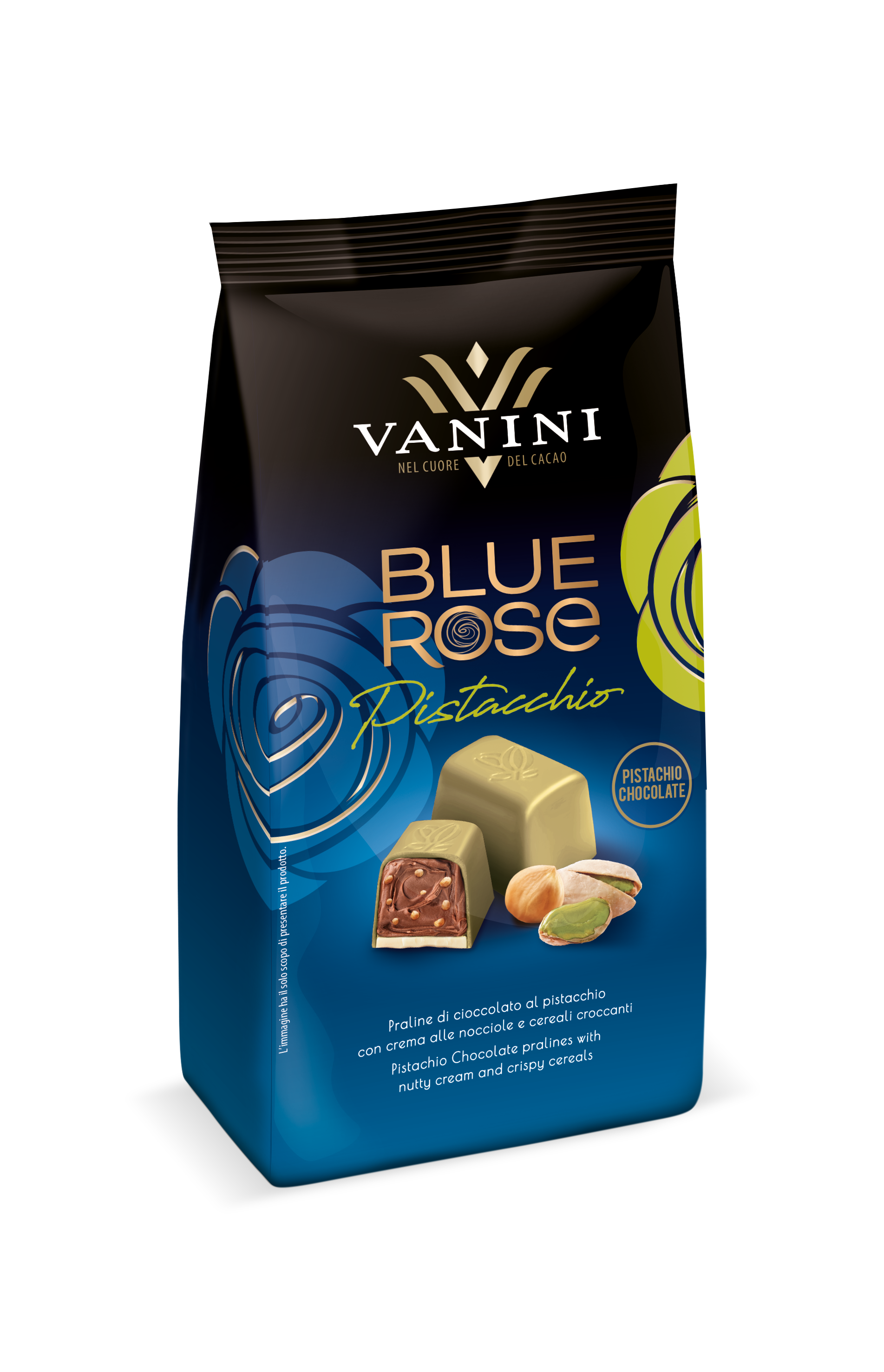 VANINI - Le Praline Blue Rose Pistachio Flavour White Choco Bag 120g